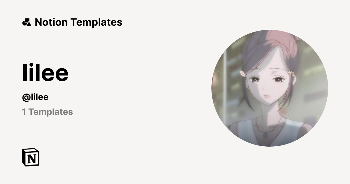 lilee | Template Creator | Notion Marketplace