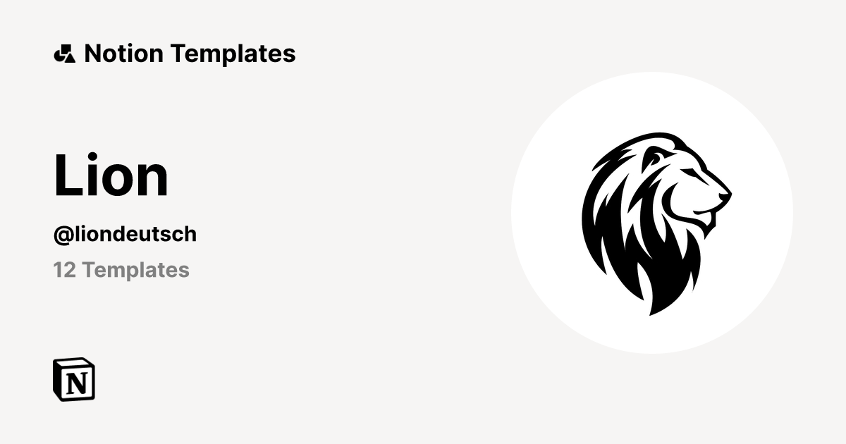Lion | Template Creator | Notion Marketplace
