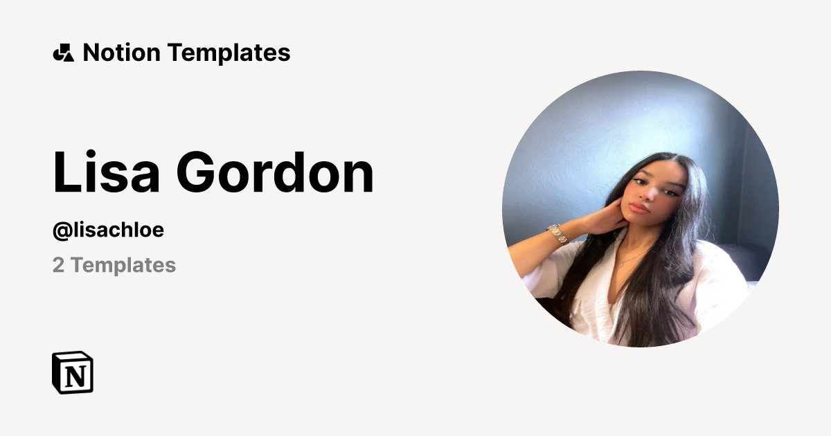 Lisa Gordon | Template Creator | Notion Marketplace
