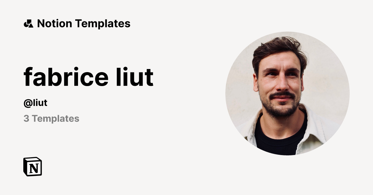 fabrice liut | Template Creator | Notion Marketplace