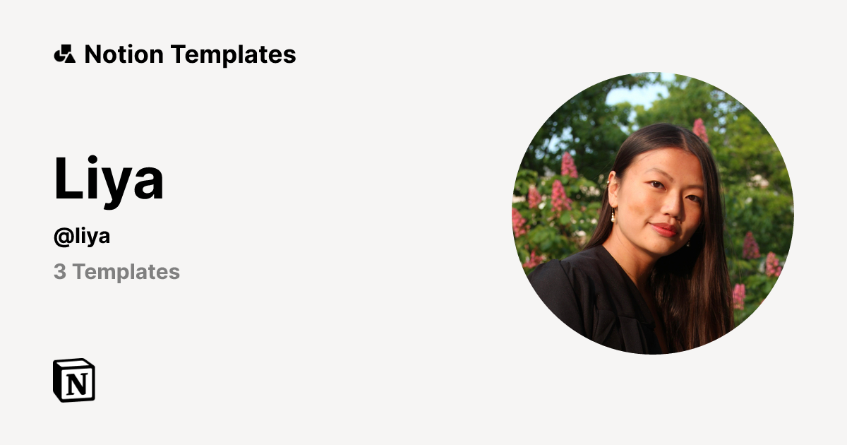 Liya | Template Creator | Notion Marketplace