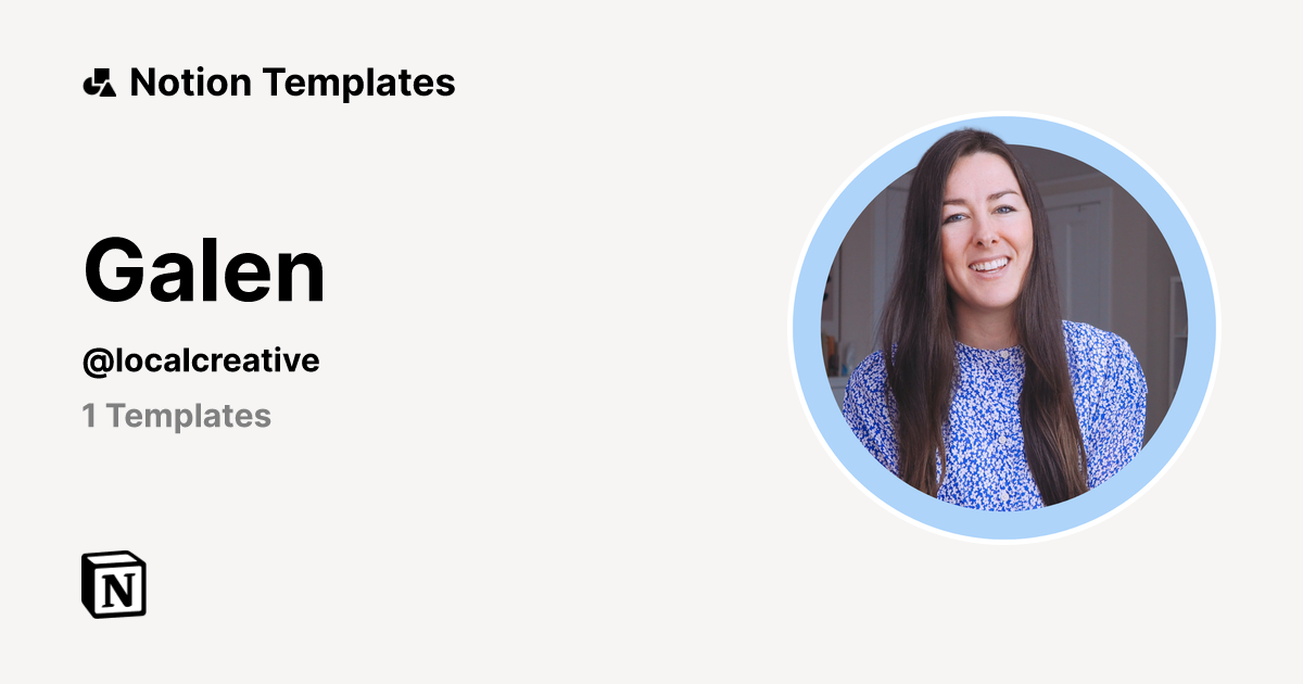 Galen | Template Creator | Notion Marketplace