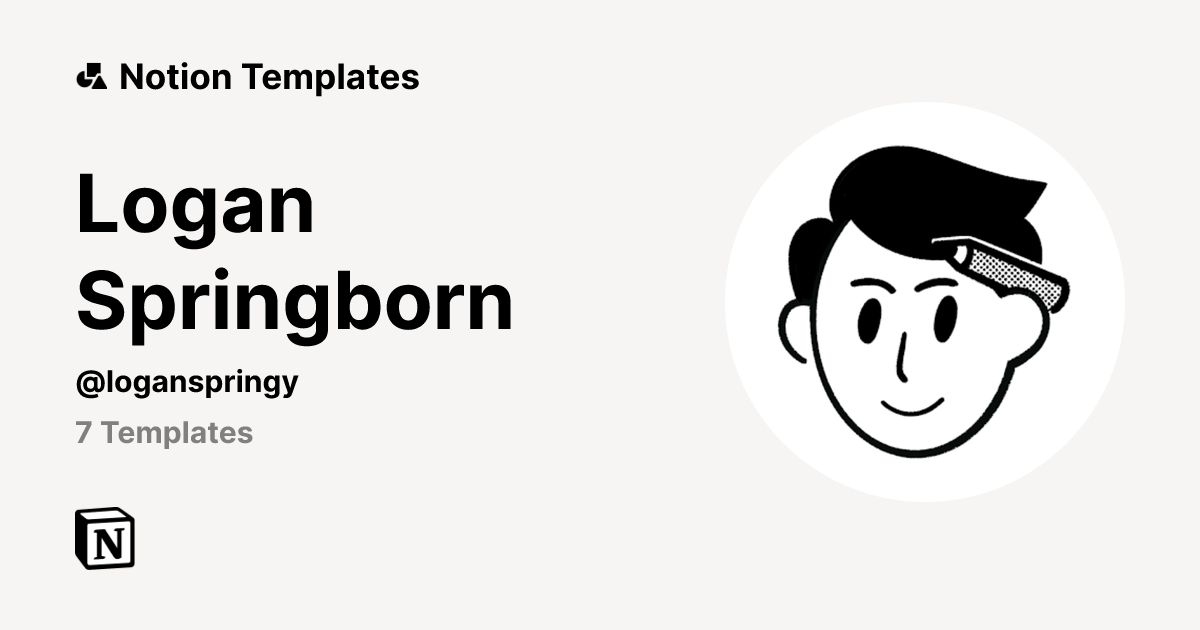 Logan Springborn | Template Creator | Notion Marketplace