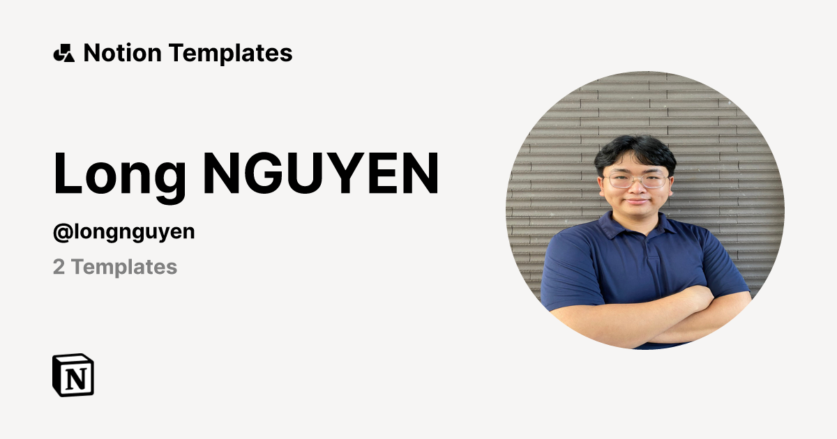 Long NGUYEN | Template Creator | Notion Marketplace