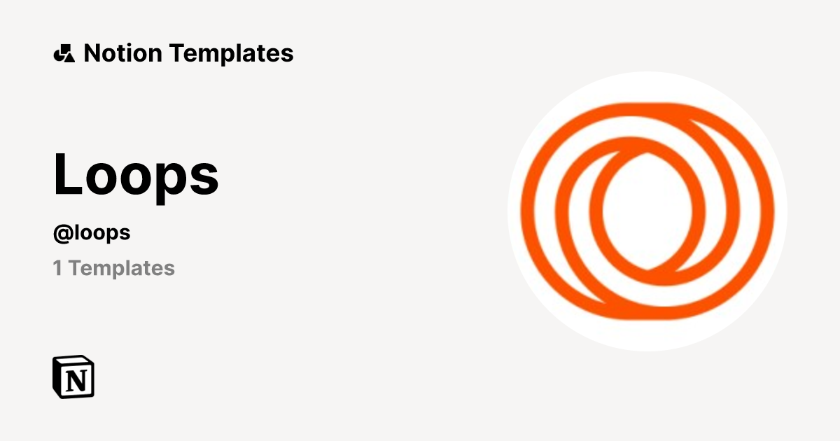 Loops Template Creator Notion Marketplace