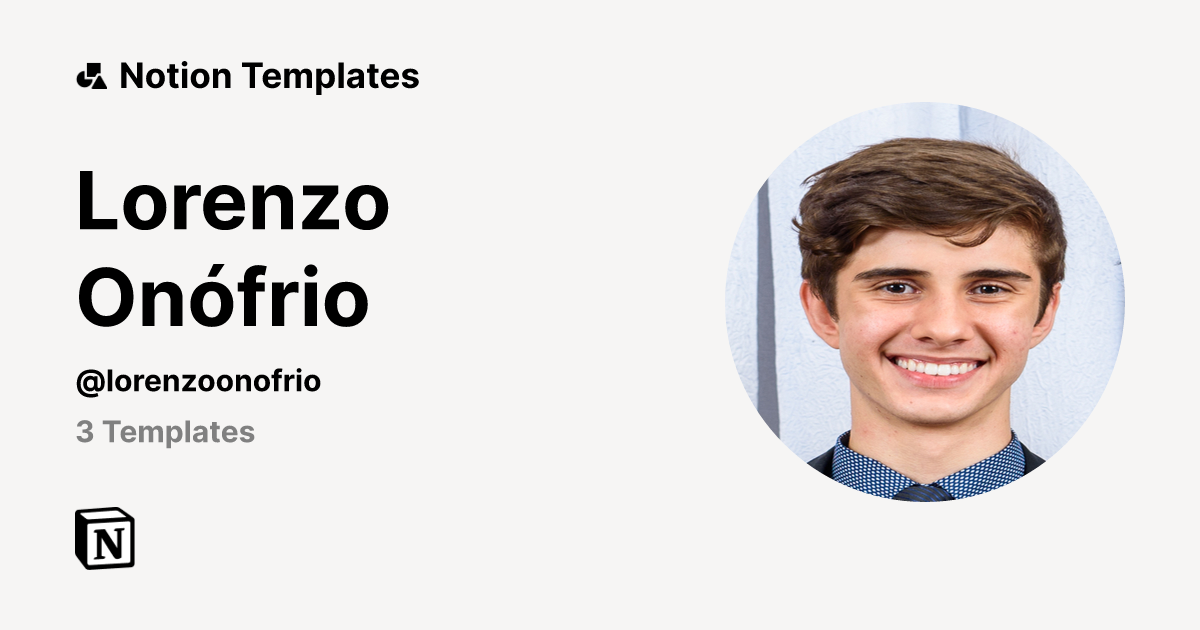 Lorenzo Onófrio | Template Creator | Notion Marketplace