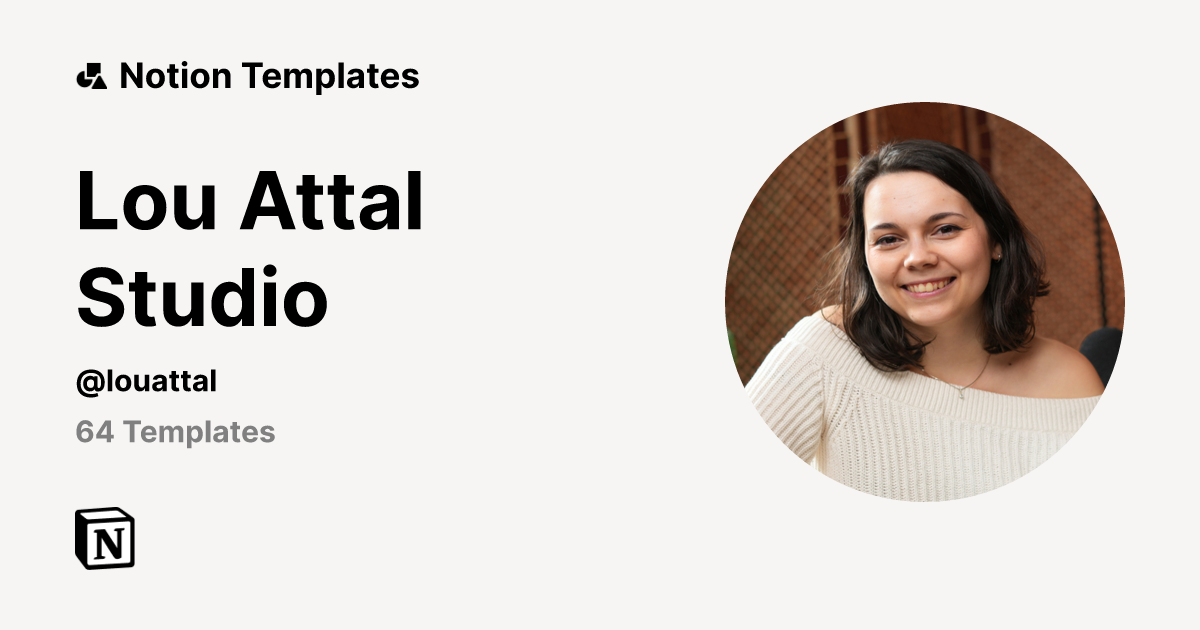 Lou Attal Studio | Template Creator | Notion Marketplace
