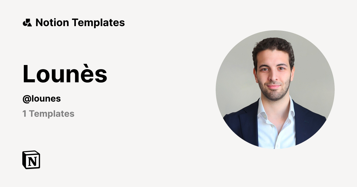Lounès | Template Creator | Notion Marketplace