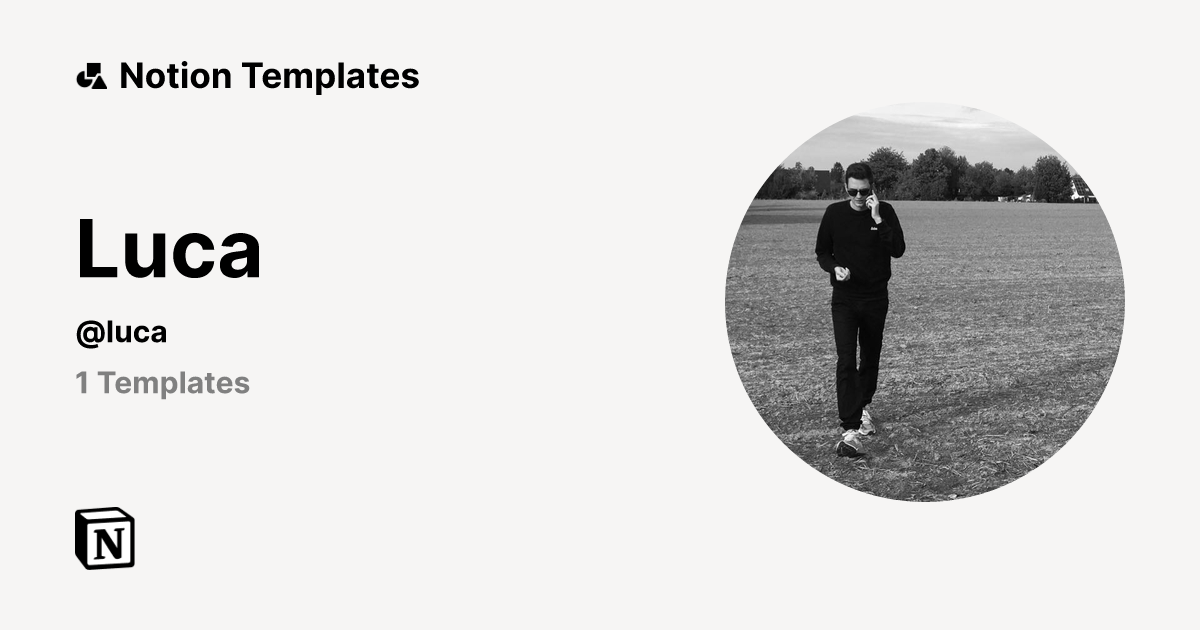 Luca | Template Creator | Notion Marketplace