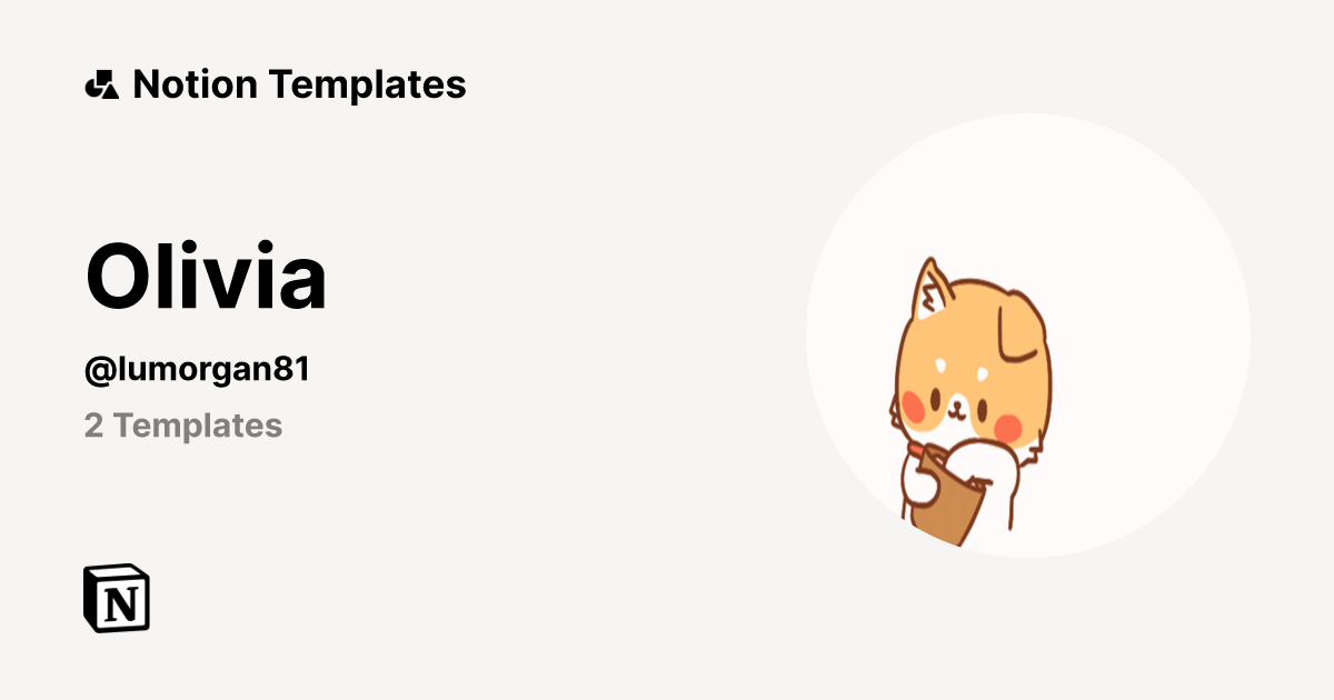 Olivia | Template Creator | Notion Marketplace