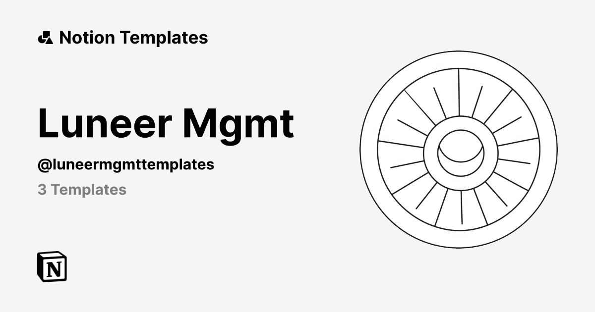 Luneer Mgmt | Template Creator | Notion Marketplace