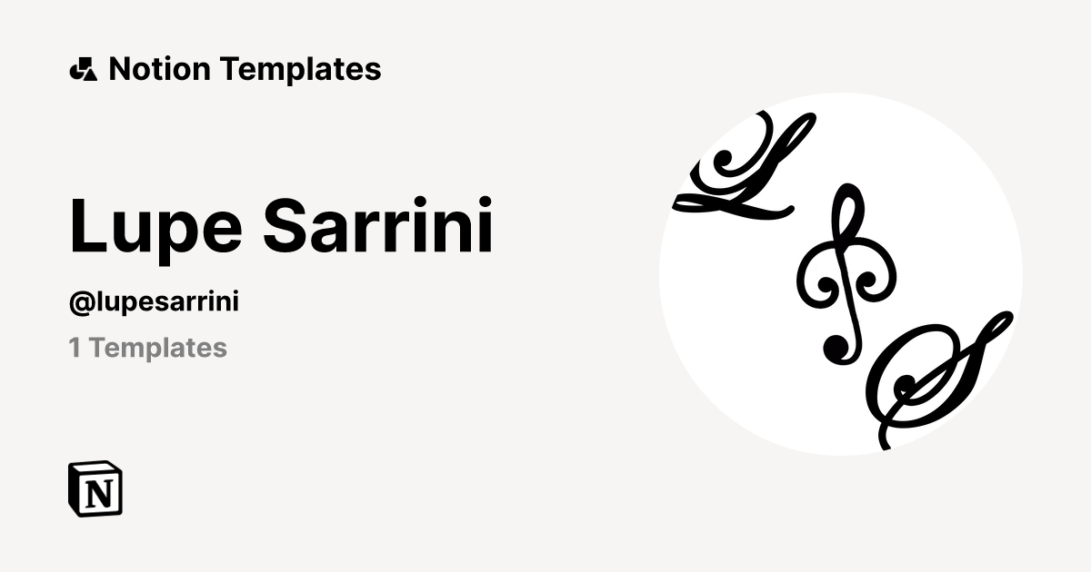 Lupe Sarrini | Template Creator | Notion Marketplace