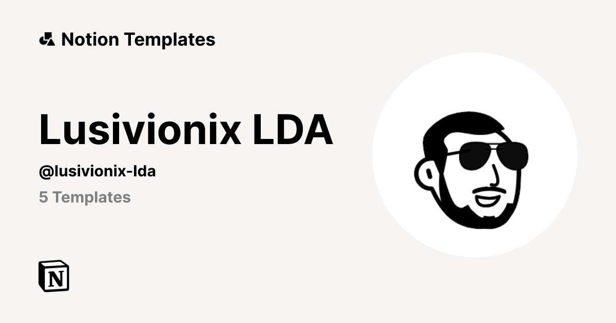 Lusivionix LDA | Template Creator | Notion Marketplace