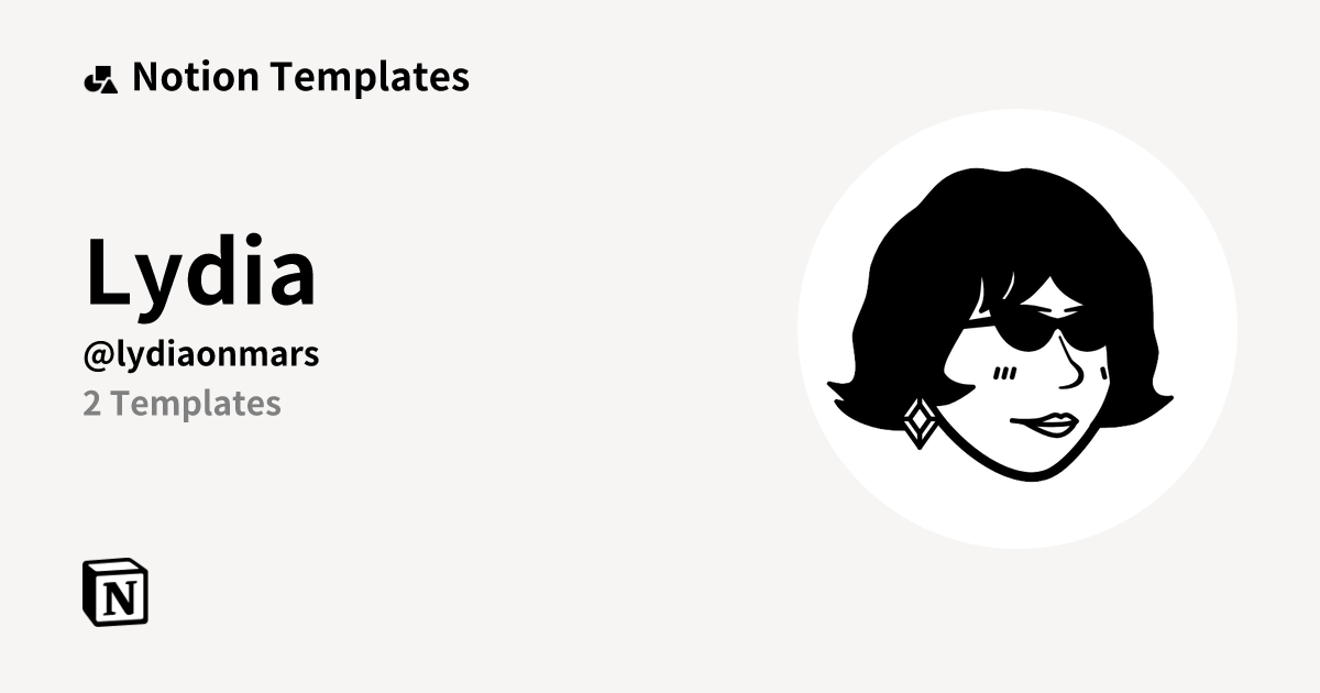 Lydia | Template Creator | Notion Marketplace