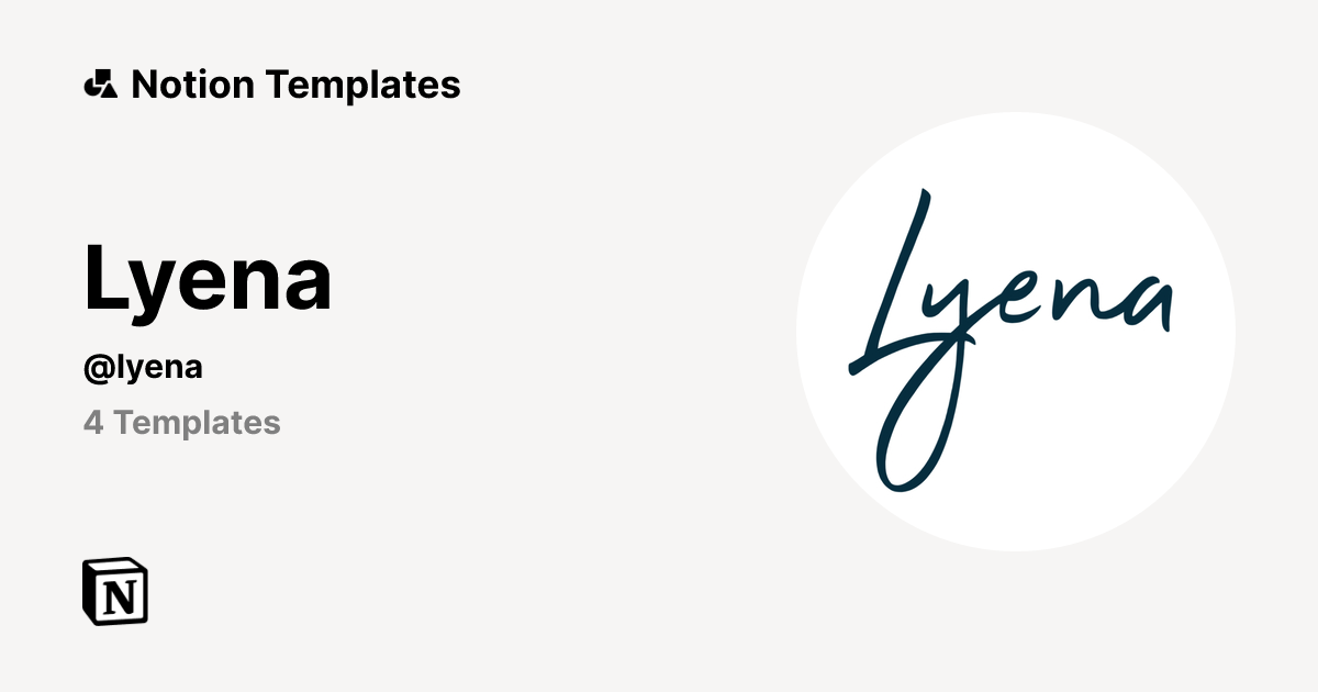 Lyena | Template Creator | Notion Marketplace