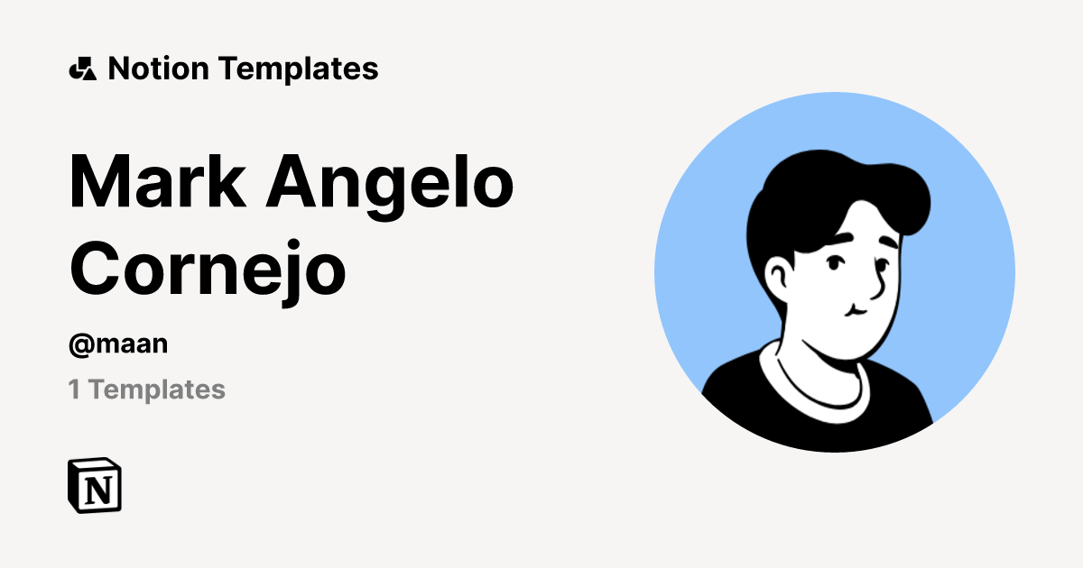 Mark Angelo Cornejo | Template Creator | Notion Marketplace