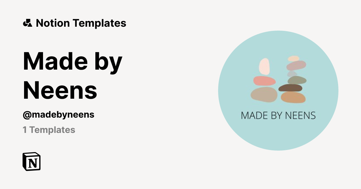 Made by Neens | Template Creator | Notion Marketplace
