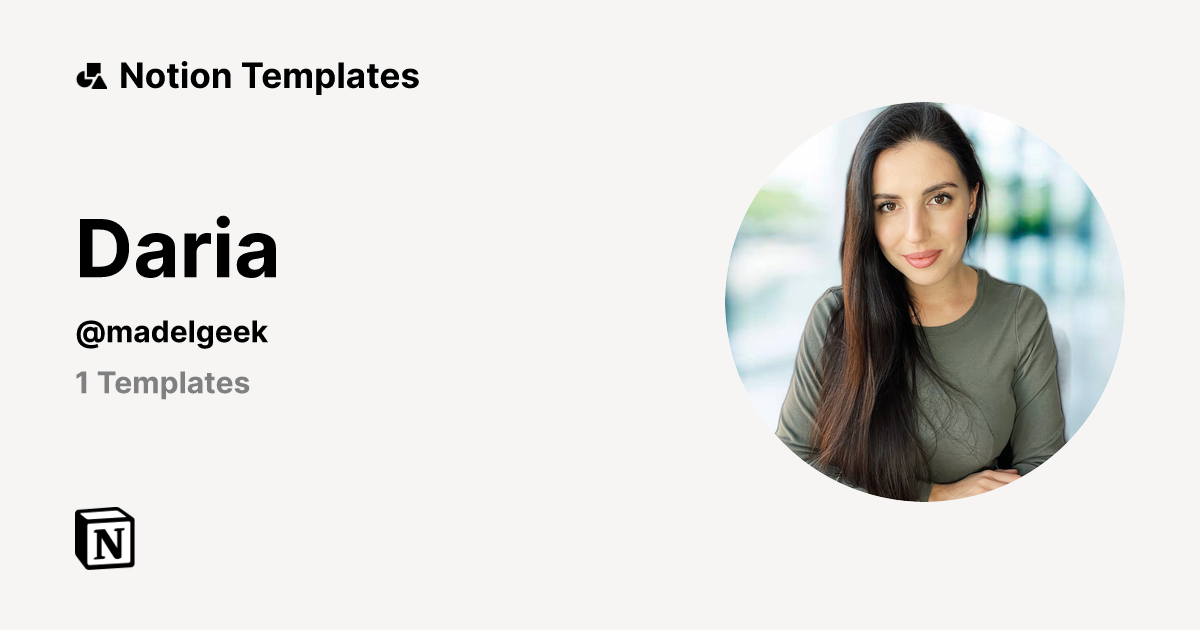 Daria | Template Creator | Notion Marketplace