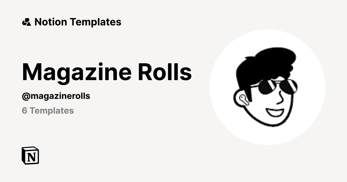 Magazine Rolls | Template Creator | Notion Marketplace