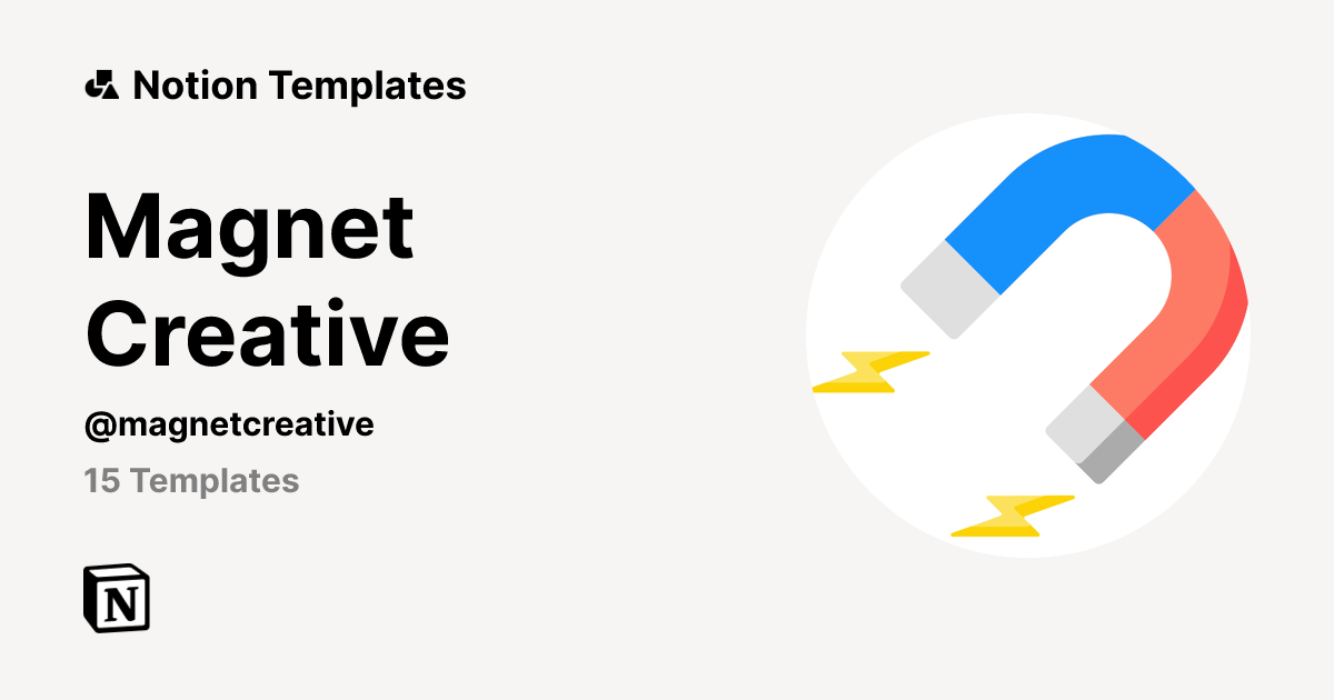 Magnet Creative | Template Creator | Notion Marketplace