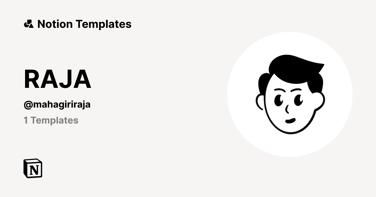 RAJA | Template Creator | Notion Marketplace