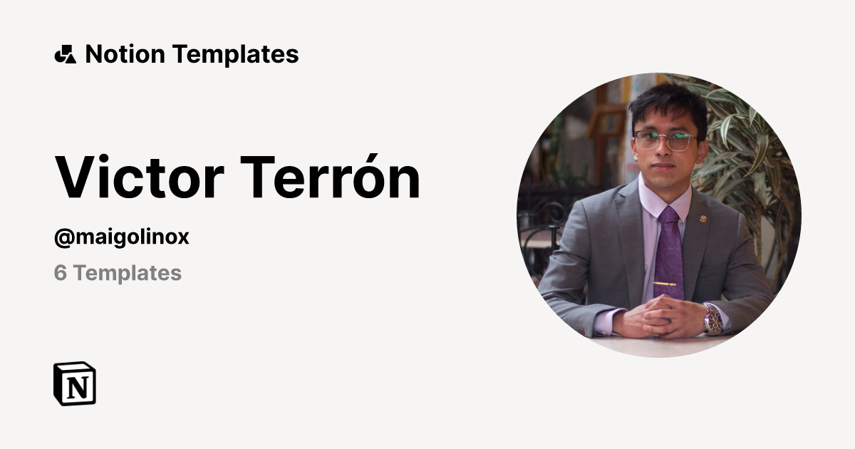 Victor Terrón | Template Creator | Notion Marketplace