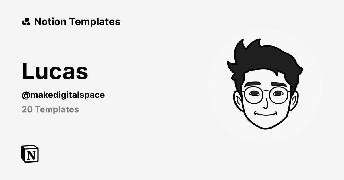 Lucas | Template Creator | Notion Marketplace