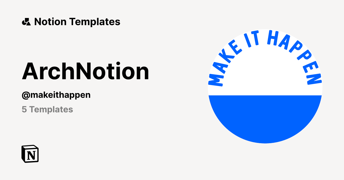 ArchNotion | Template Creator | Notion Marketplace