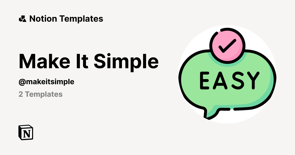 Make It Simple | Template Creator | Notion Marketplace