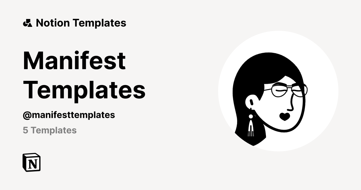 Manifest Templates | Template Creator | Notion Marketplace