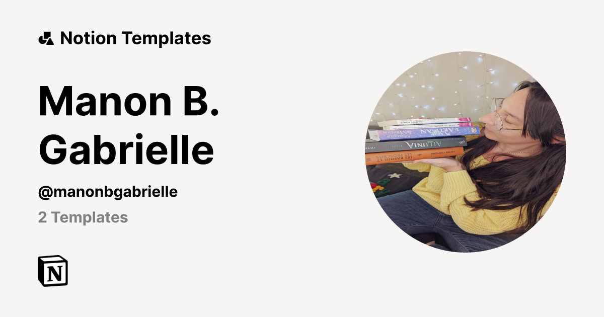 Manon B. Gabrielle | Template Creator | Notion Marketplace