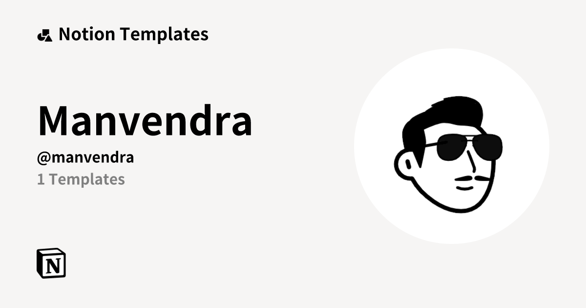 Manvendra | Template Creator | Notion Marketplace