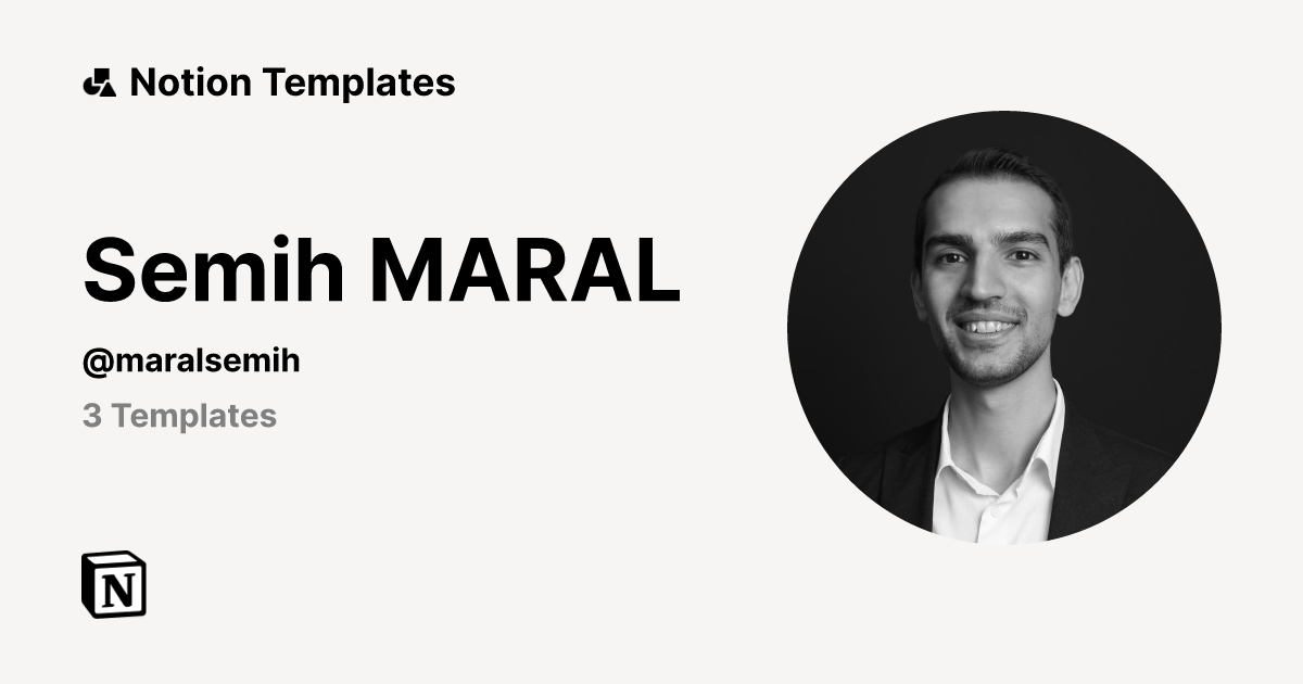 Semih MARAL | Template Creator | Notion Marketplace