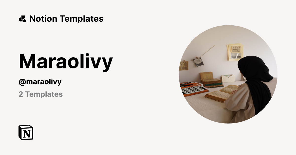 Maraolivy | Template Creator | Notion Marketplace