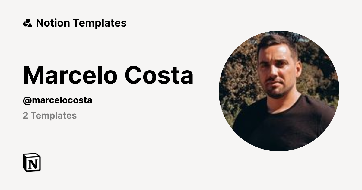 Marcelo Costa | Template Creator | Notion Marketplace