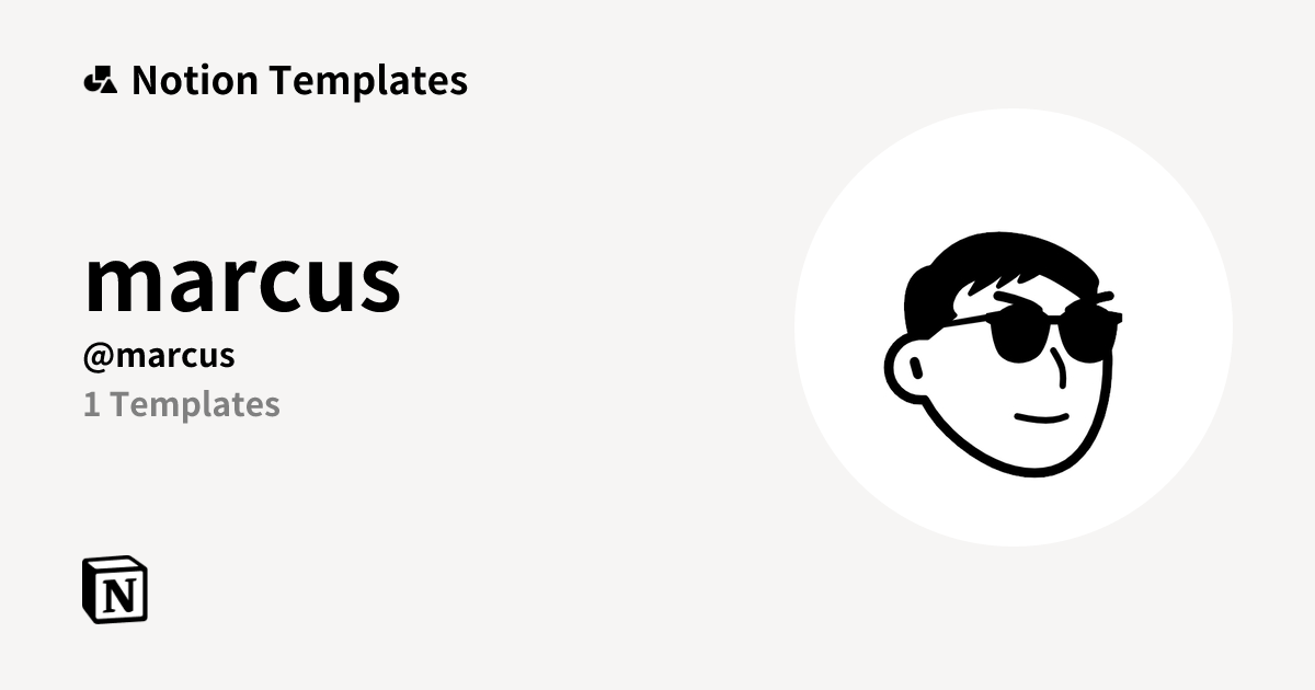 marcus | Template Creator | Notion Marketplace