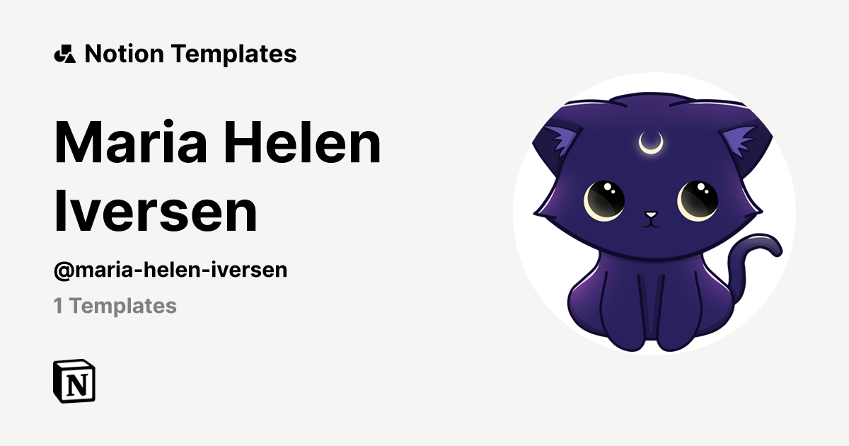 Maria Helen Iversen | Template Creator | Notion Marketplace