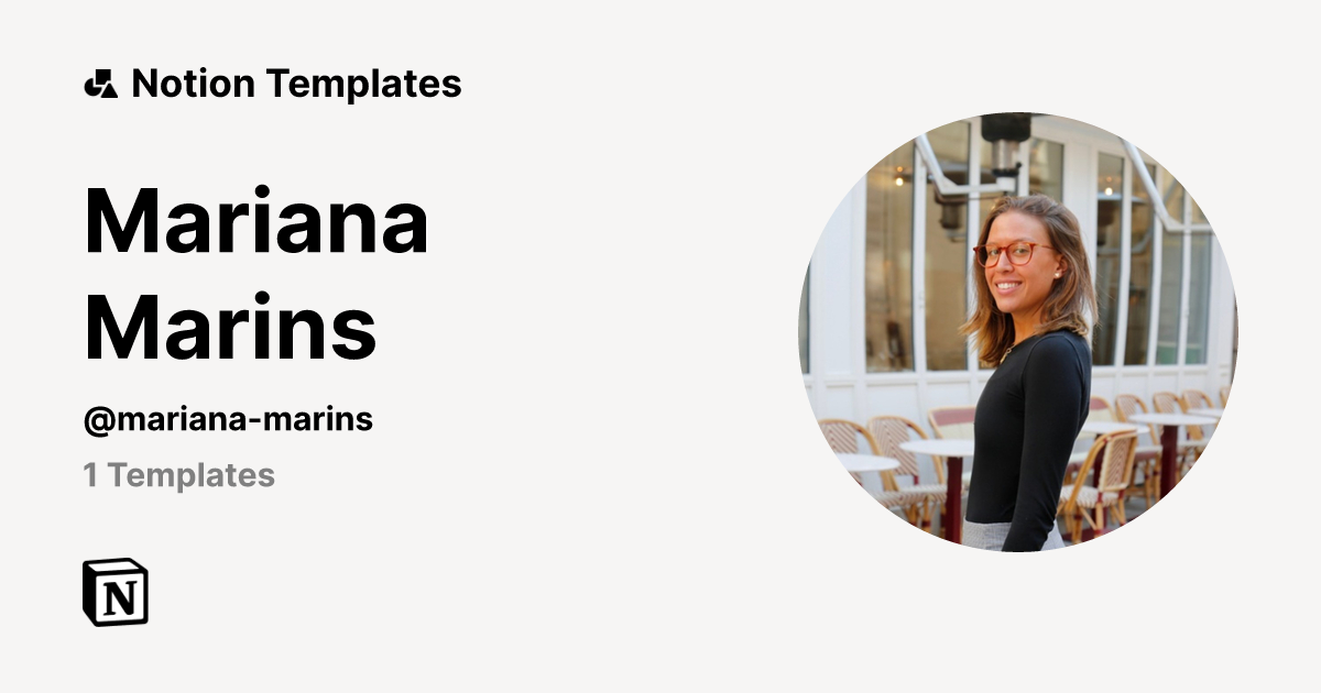 Mariana Marins | Template Creator | Notion Marketplace