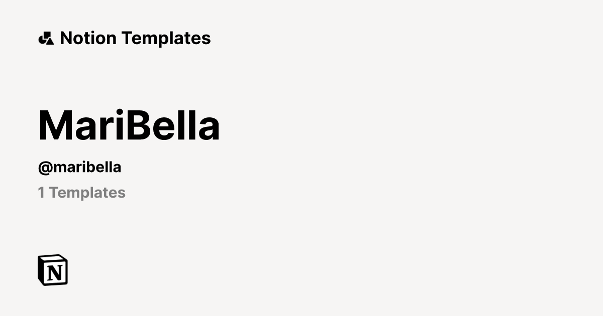 MariBella | Template Creator | Notion Marketplace