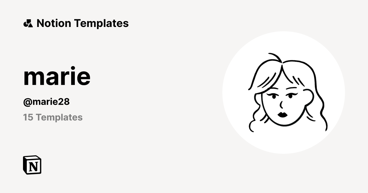marie | Template Creator | Notion Marketplace