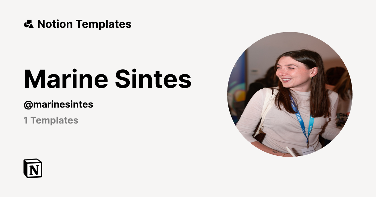 Marine Sintes | Template Creator | Notion Marketplace