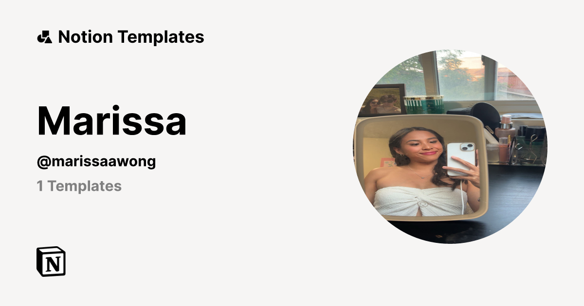 Marissa | Template Creator | Notion Marketplace