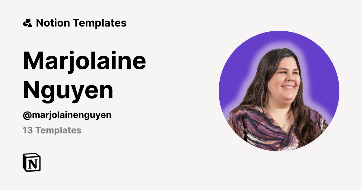 Marjolaine Nguyen | Template Creator | Notion Marketplace