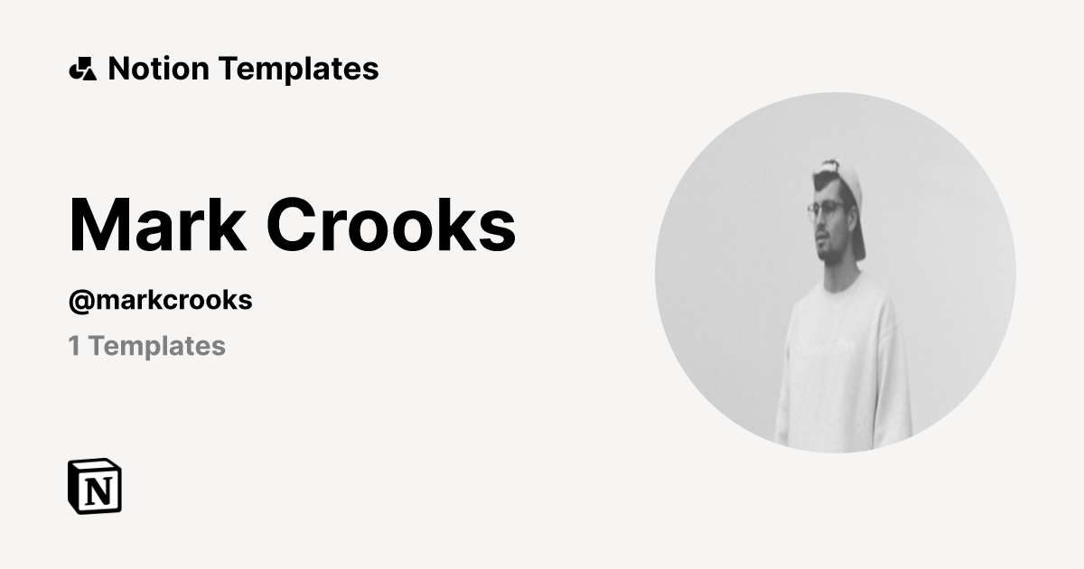 Mark Crooks | Template Creator | Notion Marketplace