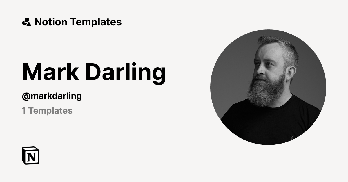 Mark Darling | Template Creator | Notion Marketplace