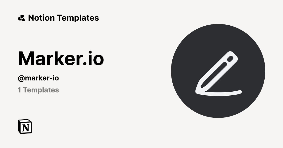 Marker.io | Template Creator | Notion Marketplace