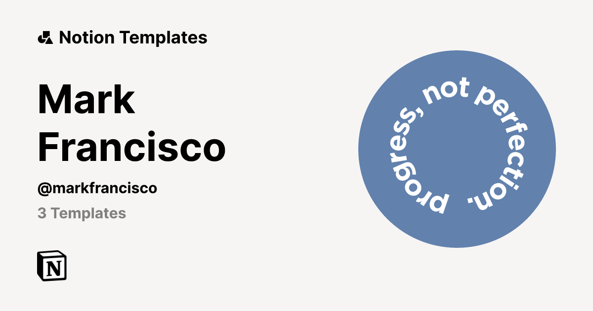 Mark Francisco | Template Creator | Notion Marketplace