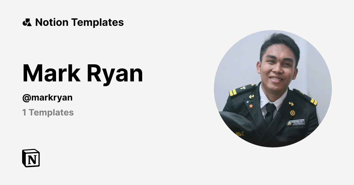 Mark Ryan | Template Creator | Notion Marketplace