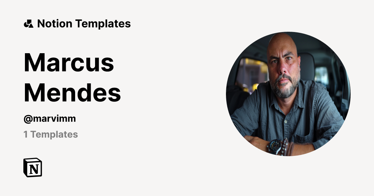 Marcus Mendes | Template Creator | Notion Marketplace