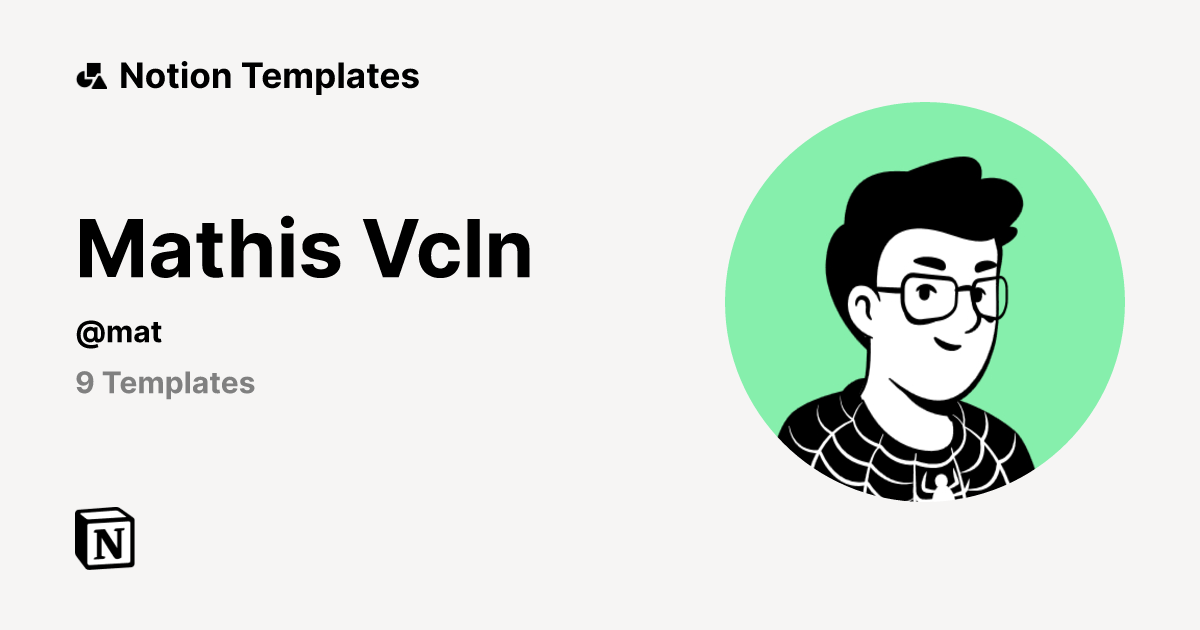 Mathis Vcln | Template Creator | Notion Marketplace